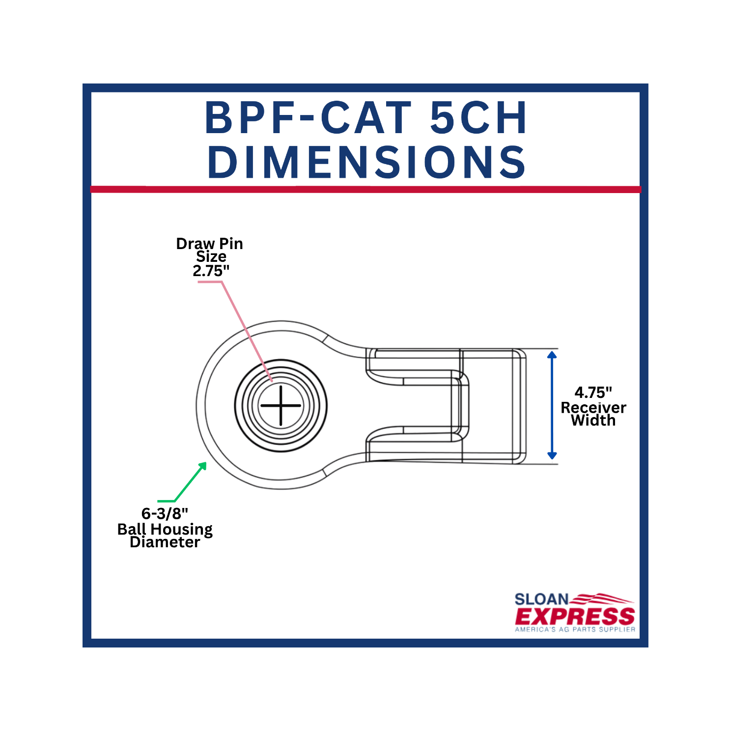 Bull Pull BPF-CAT 5CH Articulating Hitch Cat 5 Standard